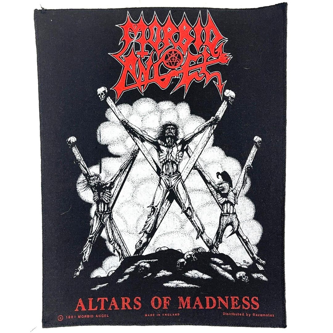 Morbid Angel Altars of Madness Vintage Large Backpatch Felt 1991 Death Metal Kingdom Come Evil ...