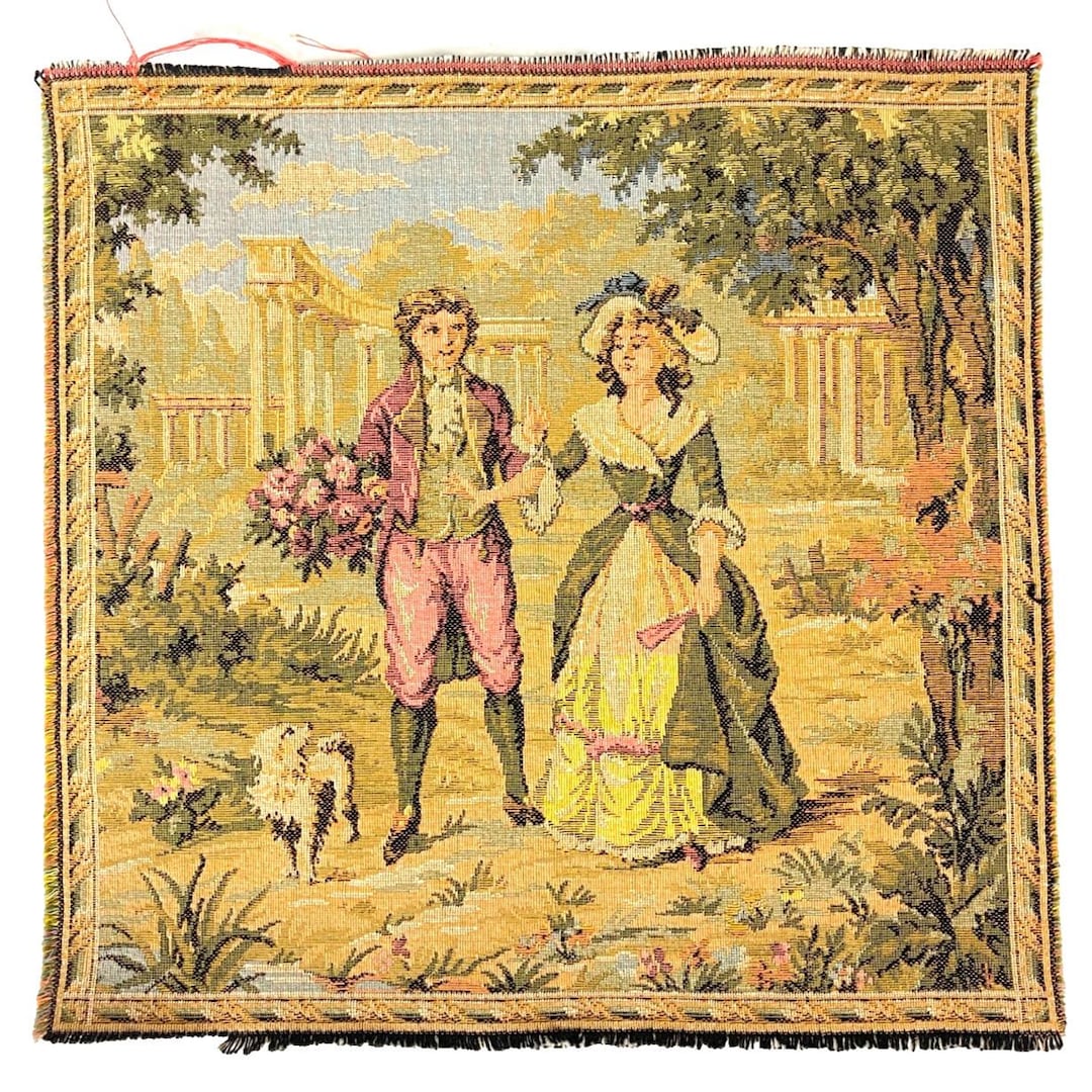 Baroque Rococo Royal Couple Courting Pastoral Vintage Tapestry Swatch ...