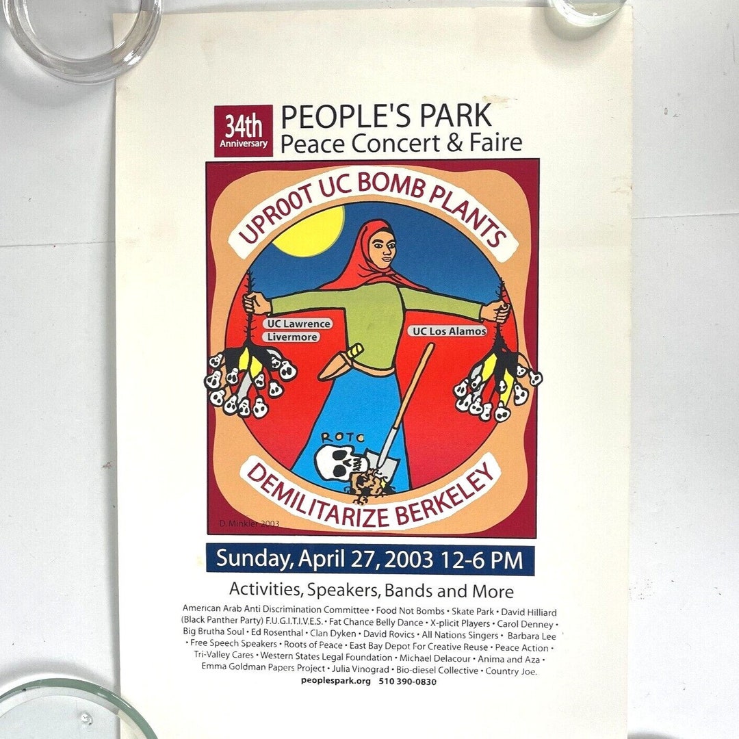 Peoples Park Demilitarize Berkeley Doug Minkler 2003 Protest Poster 17 ...