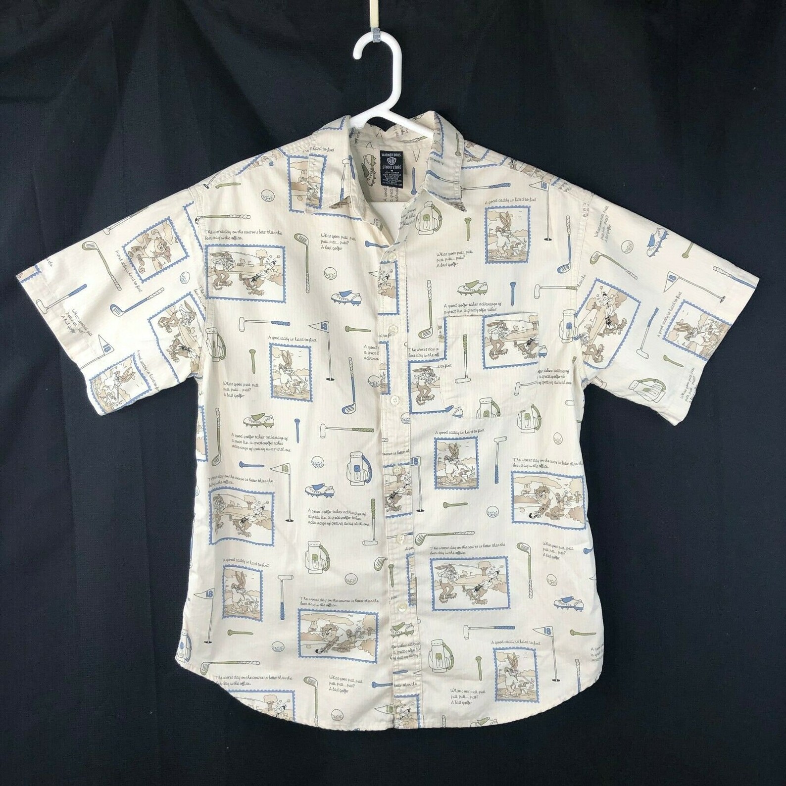 Vintage Bugs Bunny Taz Daffy Golf Medium Button Shirt Mens M - Etsy