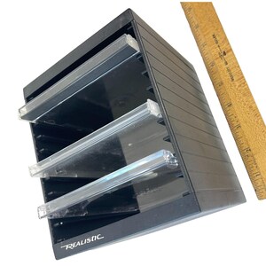 Realistic CD Storage 5 Vintage Organizer Racks Boxes 10 Disc Capacity ...