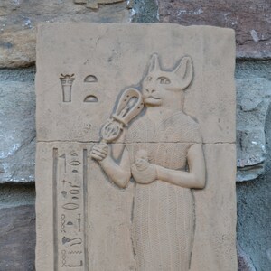 History Egyptian Bastet Sculptural Wall Relief Www.neo-mfg.com 11" E6 ...