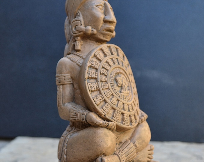 Aztec Mayan Idol Great Turtle & Sun Stone 9.5" Statue Sculpture Www.neo ...