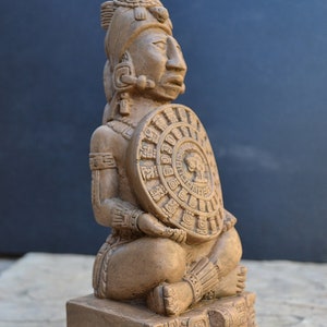 Aztec Mayan Idol Great Turtle & Sun Stone 9.5" Statue Sculpture Www.neo ...