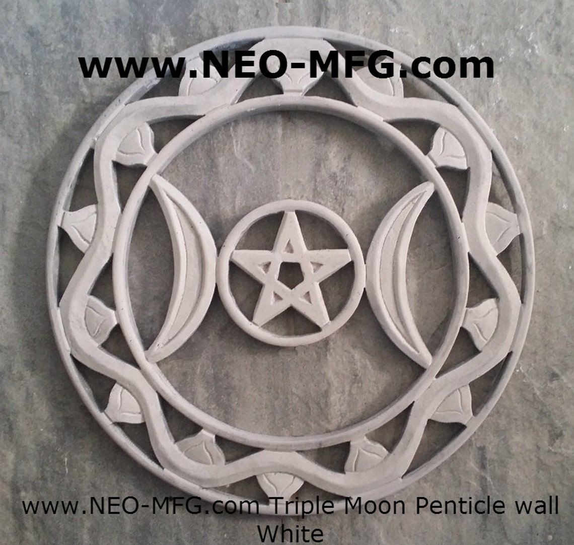Celestial Triple Moon Pentacle Wall Sculpture Statue 12 | Etsy