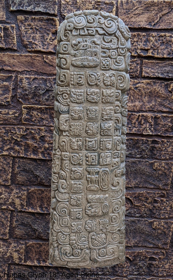 History Chiapas Stele Glyph Aztec Maya Artifact Carved - Etsy