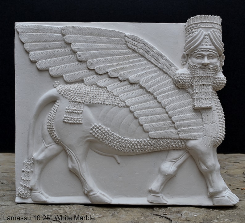 Historical Assyrian Lamassu Winged Bull Wall Sculpture Www.neo-mfg.com ...
