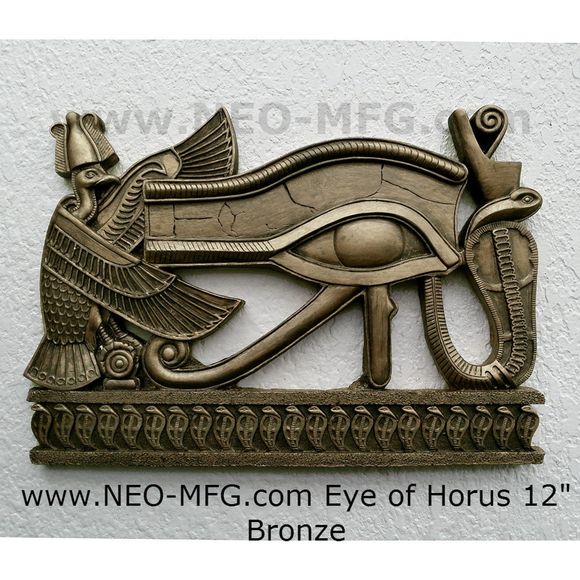 History Egyptian Pharaoh Eye of Horus Sculptural Wall Relief Neo-mfg 12 ...