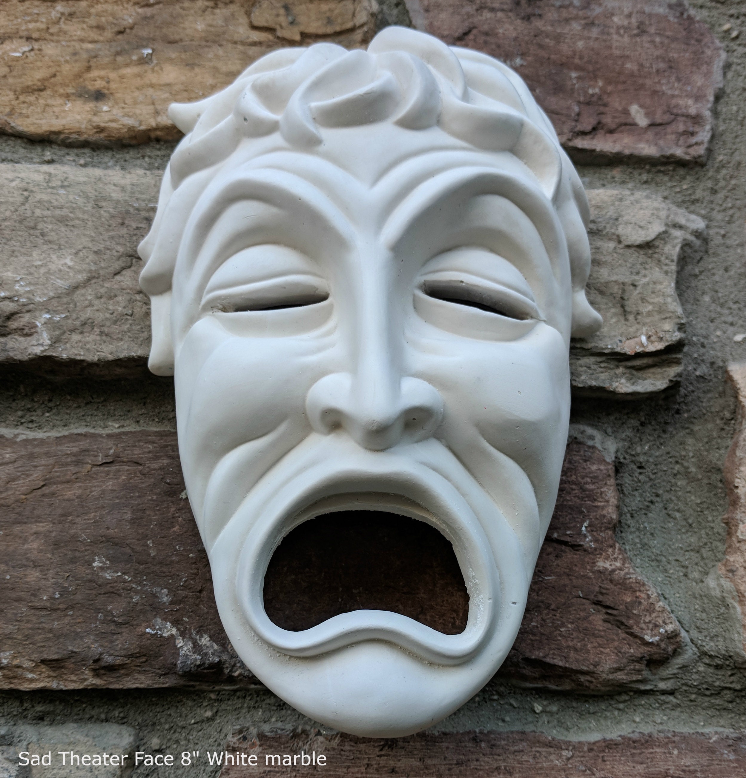 Decor Happy & Sad Face Theater Wall Sculpture Statue 8 | Etsy