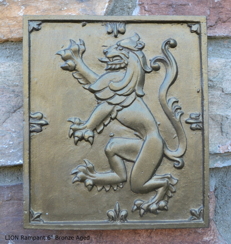 Animal LION Rampant Lowenbrau sculpture wall Plaque | Etsy