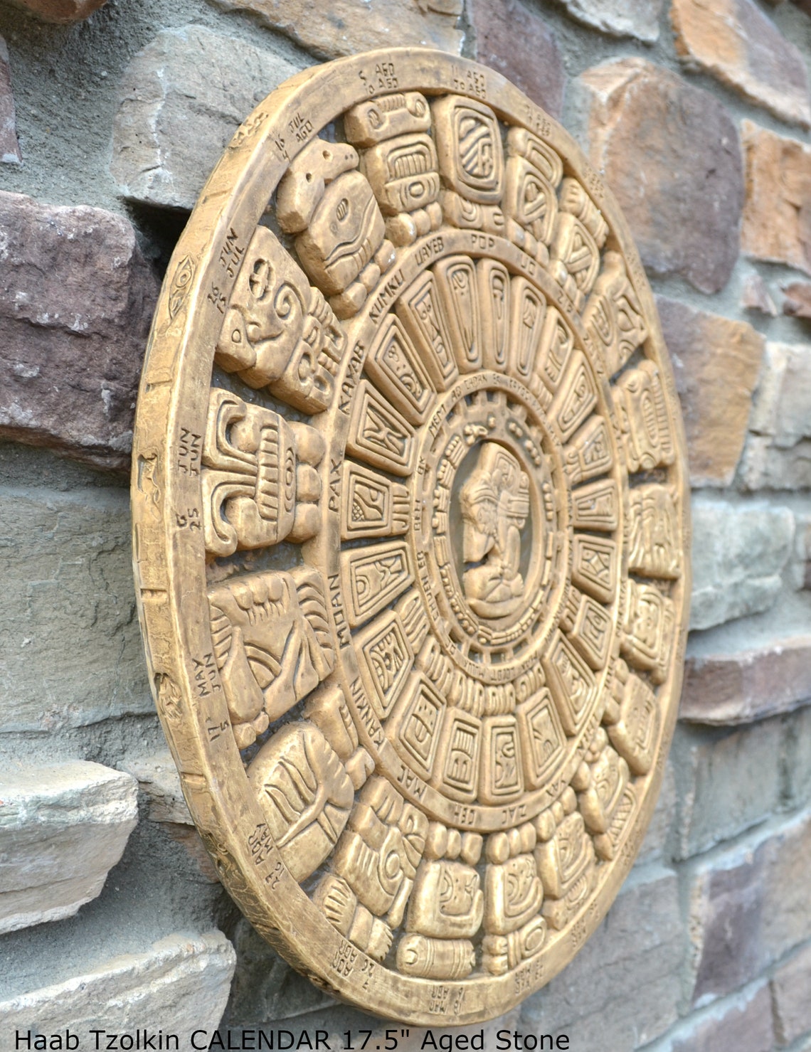 History MAYAN AZTEC Haab Tzolkin CALENDAR Sculptural Wall - Etsy Norway