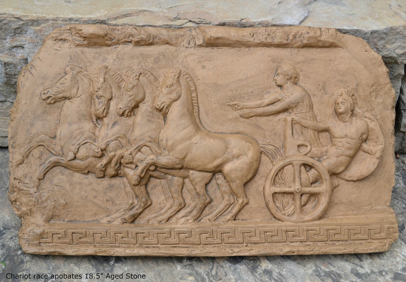 Roman Greek Chariot Race Apobates Artifact Carved Sculpture Statue Www ...