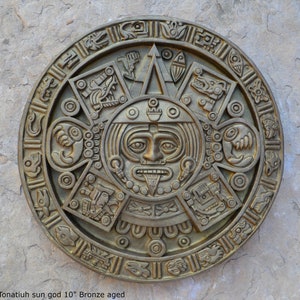 Aztec Mayan Tonatiuh Sun God Relief Sculpture Ancient Replica Www.neo ...