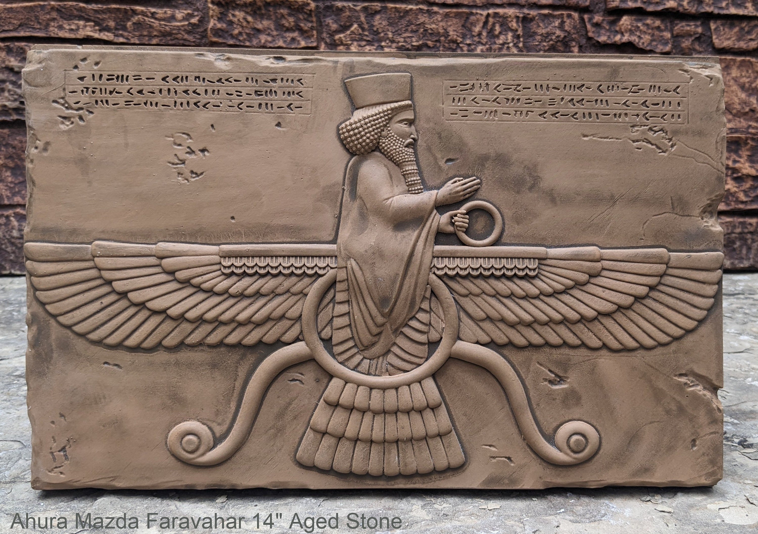Assyrian Ahura Mazda Faravahar Persian Persepolis Art Wall Sculpture 14 ...