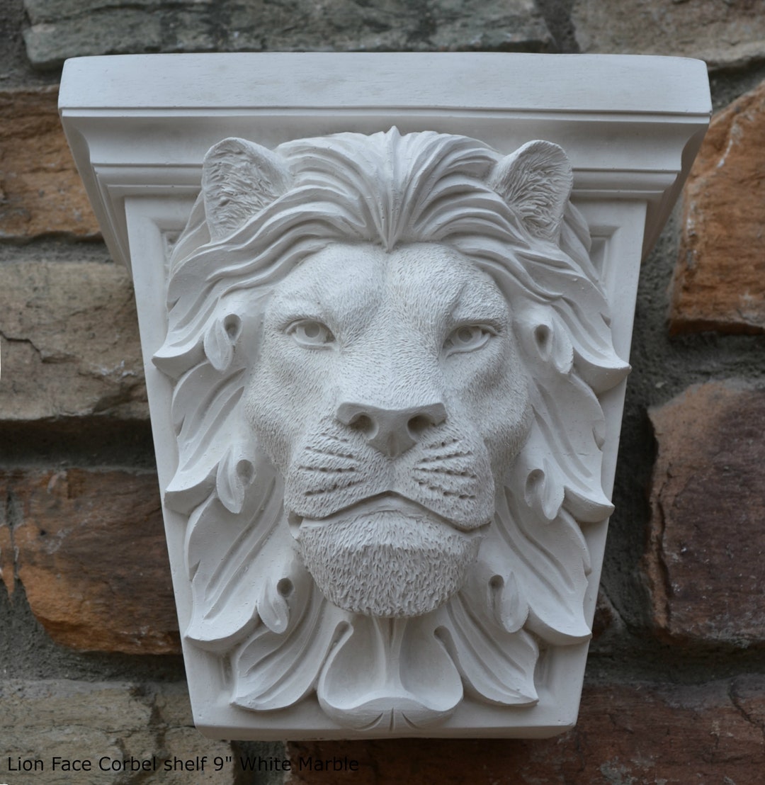 Animal Lion Face Corbel Shelf Column Plaque Fragment Relief Www.neo-mfg ...