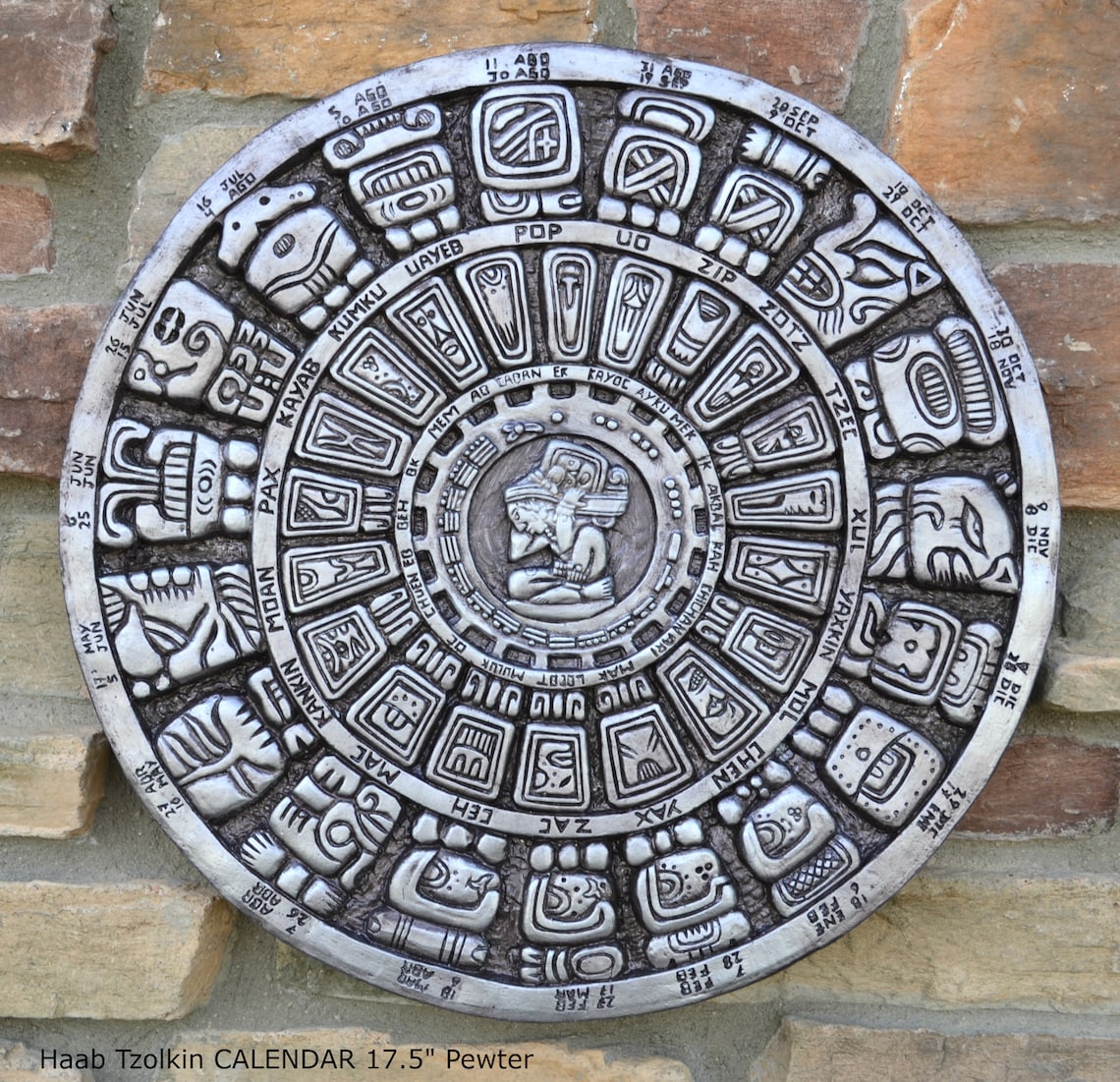 History MAYAN AZTEC Haab Tzolkin CALENDAR Sculptural Wall - Etsy Norway