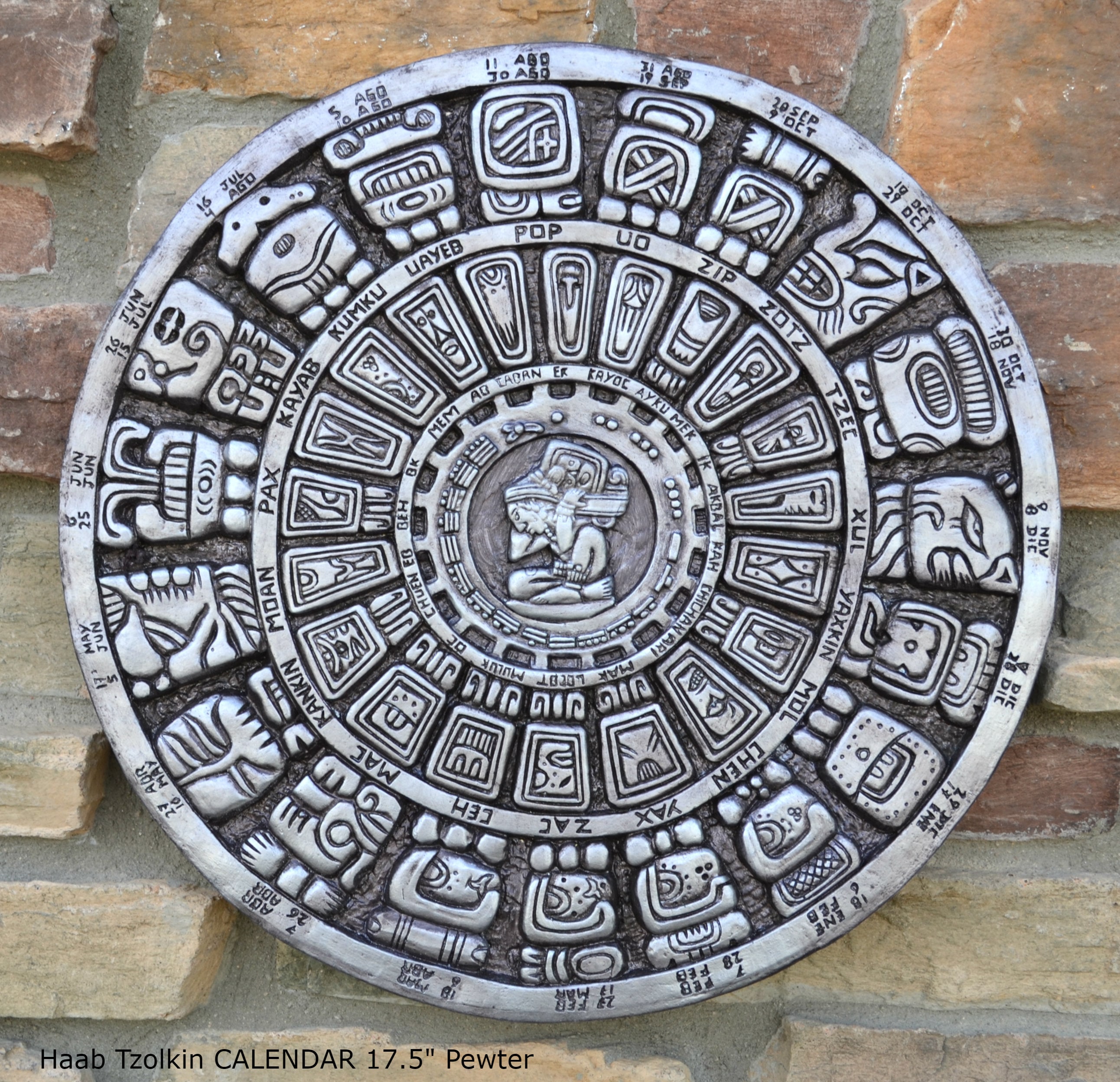 History MAYAN AZTEC Haab Tzolkin CALENDAR Sculptural Wall - Etsy Norway