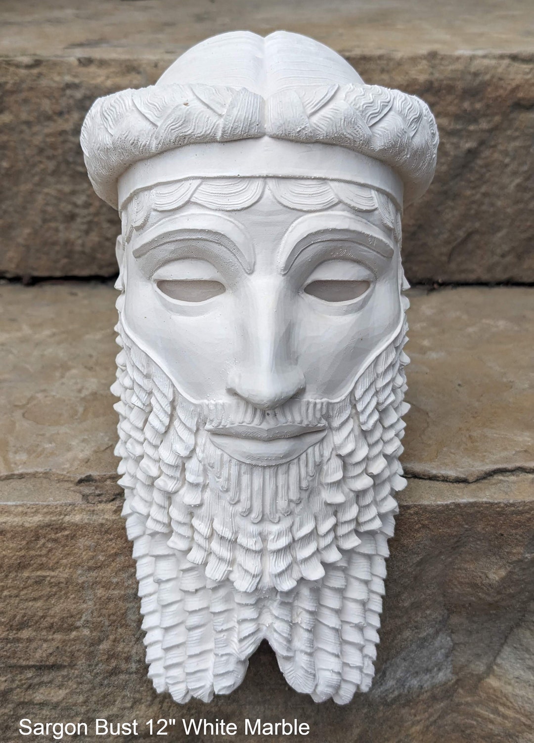 Assyrian King Sargon Bust Carved Persian Wall Sculpture Plaque 12" Www ...