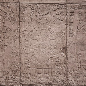 Aztec Mayan Temple Foliated Cross Center Left K'inich Kan Bahlam II ...