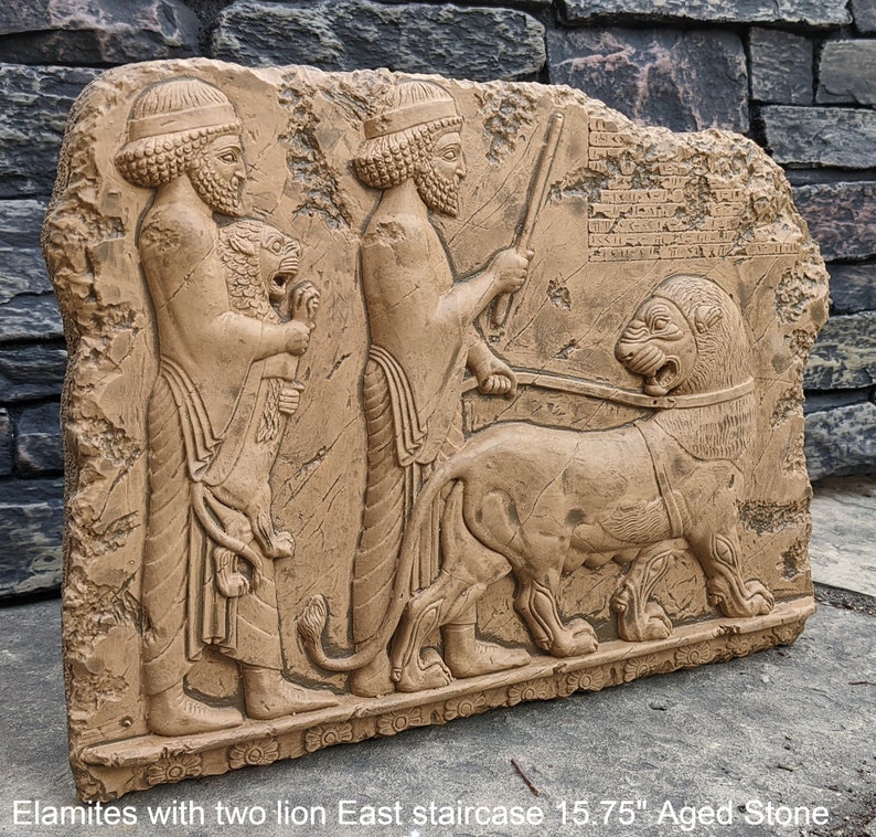Assyrian Elamites With Two Lion East Staircase Persian Persepolis Art ...