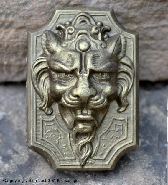 Gargoyle gryphon bust Sculpture wall plaque www.Neo-Mfg.com | Etsy