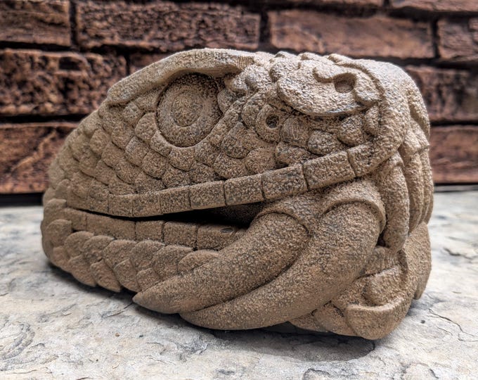 Serpent Quetzalcoaltl Bust Aztec Maya Artifact Carved Sculpture Statue ...