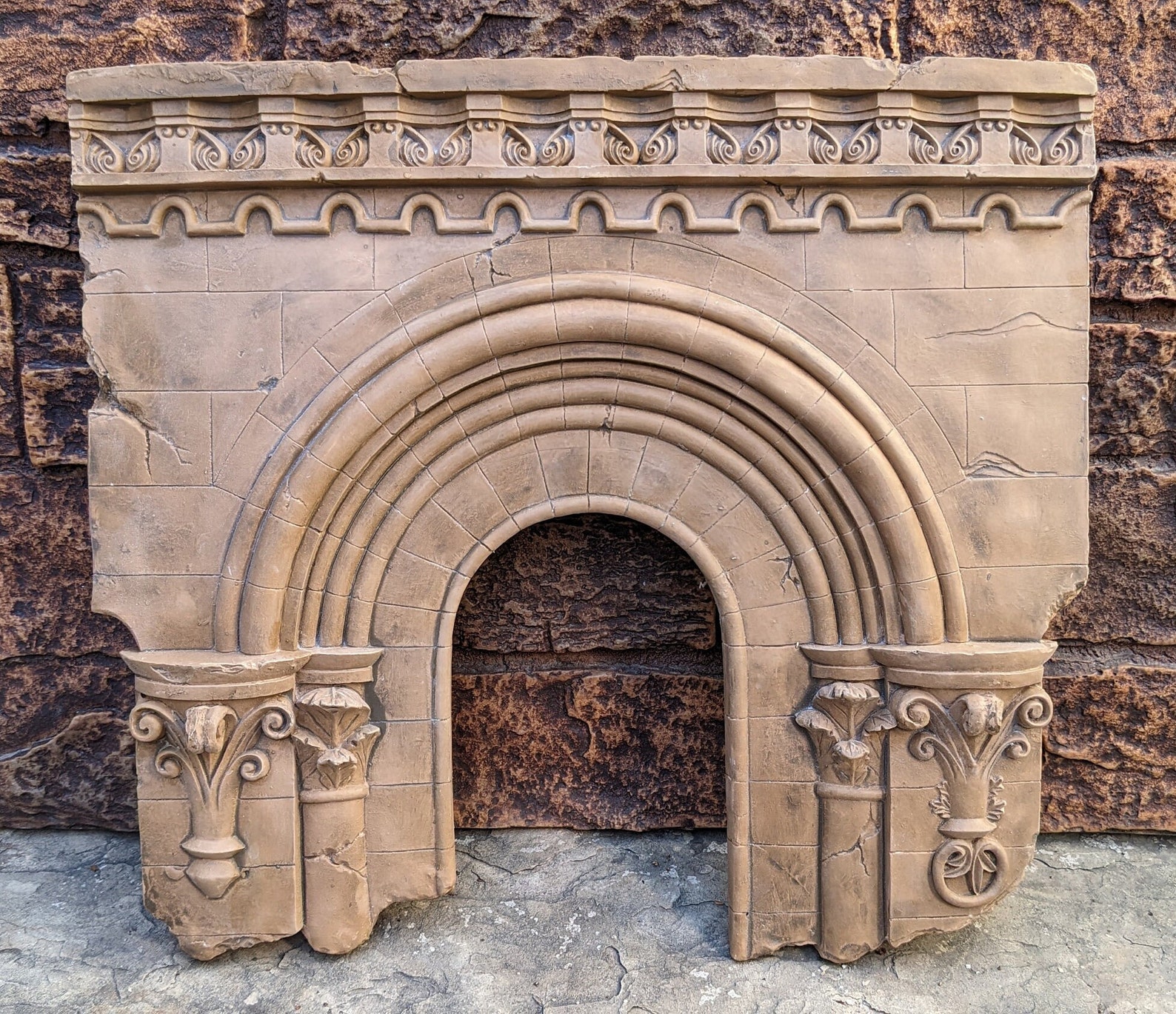 Roman Greek Wall Archway Architectural Fragment Sculpture Relief Frieze ...