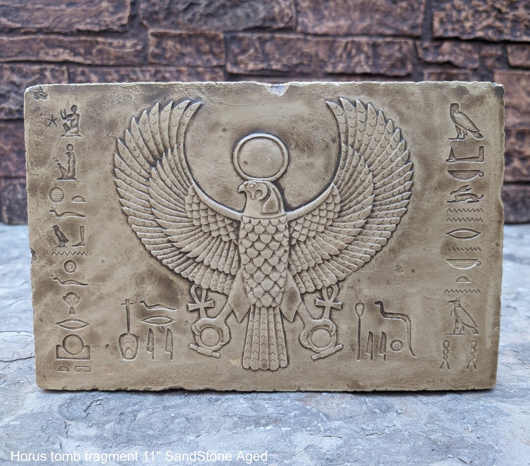 Egyptian Horus Tomb Fragment Plaque Artifact Sculpture 11" Www.neo-mfg ...