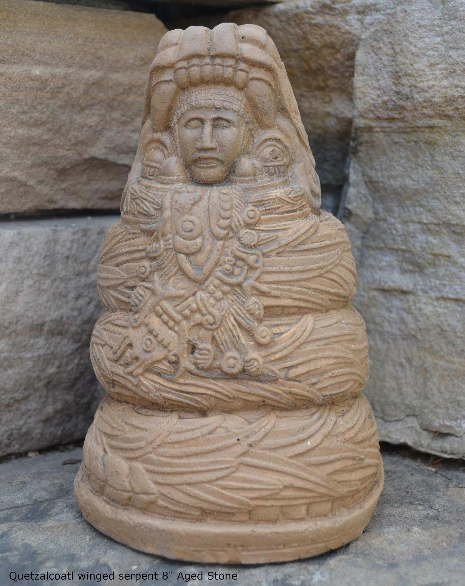 Aztec Mayan Quetzalcoatl Winged Serpent Statue Sculpture Artifact ...