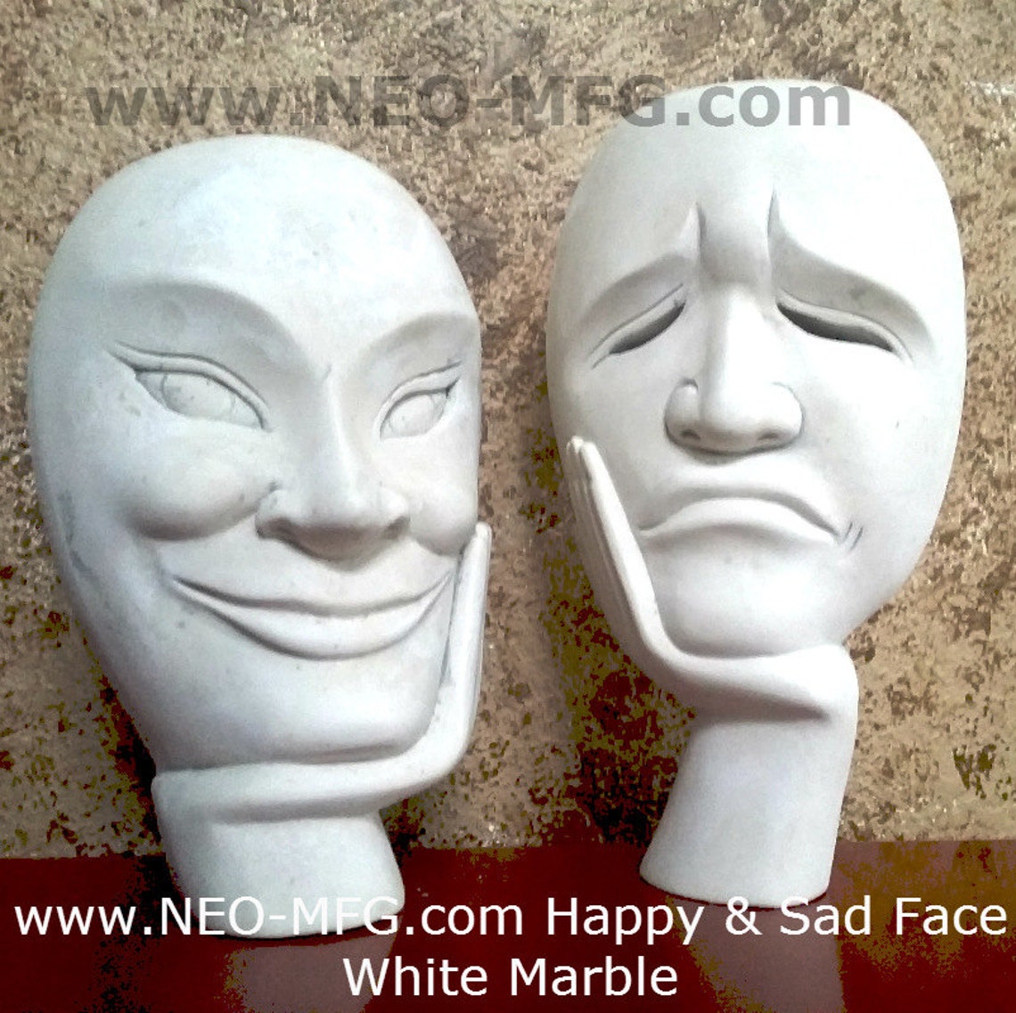 Decor Happy & Sad Face Theater Wall or Table Sculpture Statue | Etsy