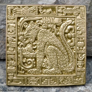 Aztec Mayan Jaguar Balam Cat Sculpture Wall Plaque Carving 6" Www.neo ...