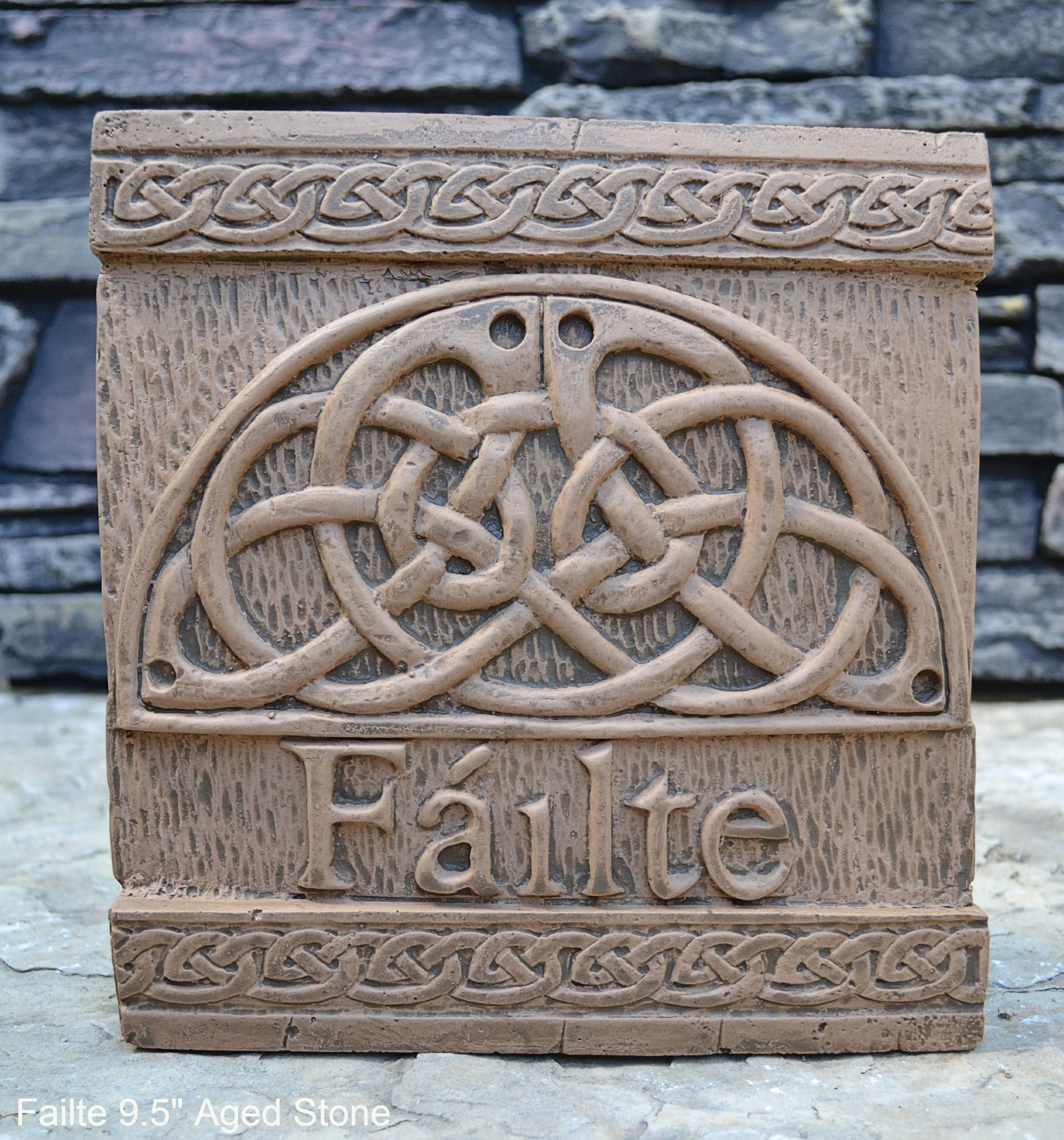 FAILTE Irish WELCOME Ireland Gaelic Celtic Stone Sign Plaque Www.neo-m ...