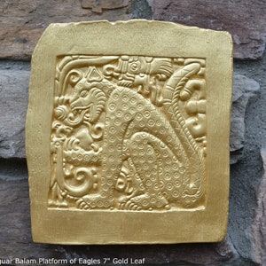 Aztec Mayan Jaguar Balam Cat Sculpture Wall Plaque Carving 7" Www.neo ...