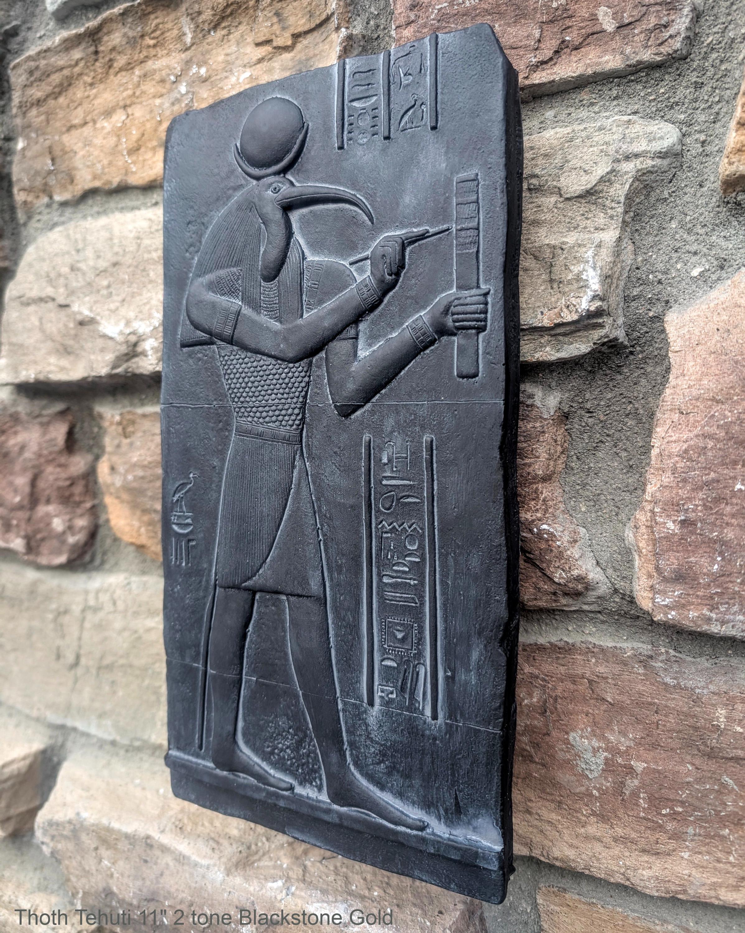 History Egyptian God Thoth Tehuti Sculptural Wall Relief Www.neo-mfg ...