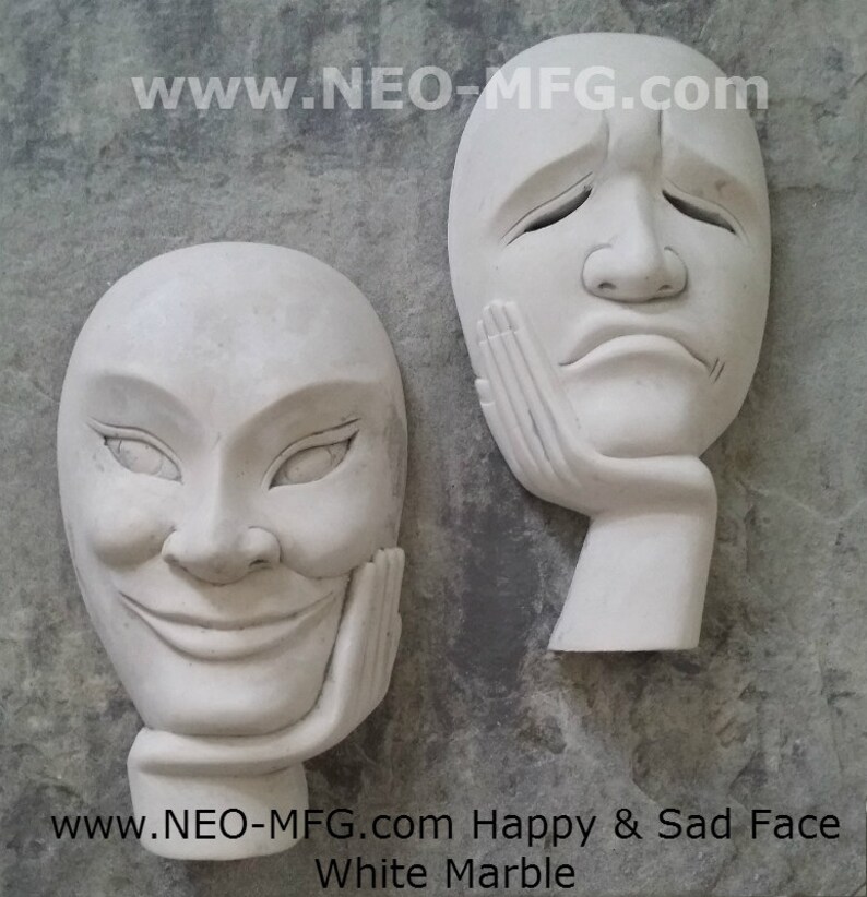 Decor Happy & Sad Face Theater Wall or Table Sculpture Statue - Etsy