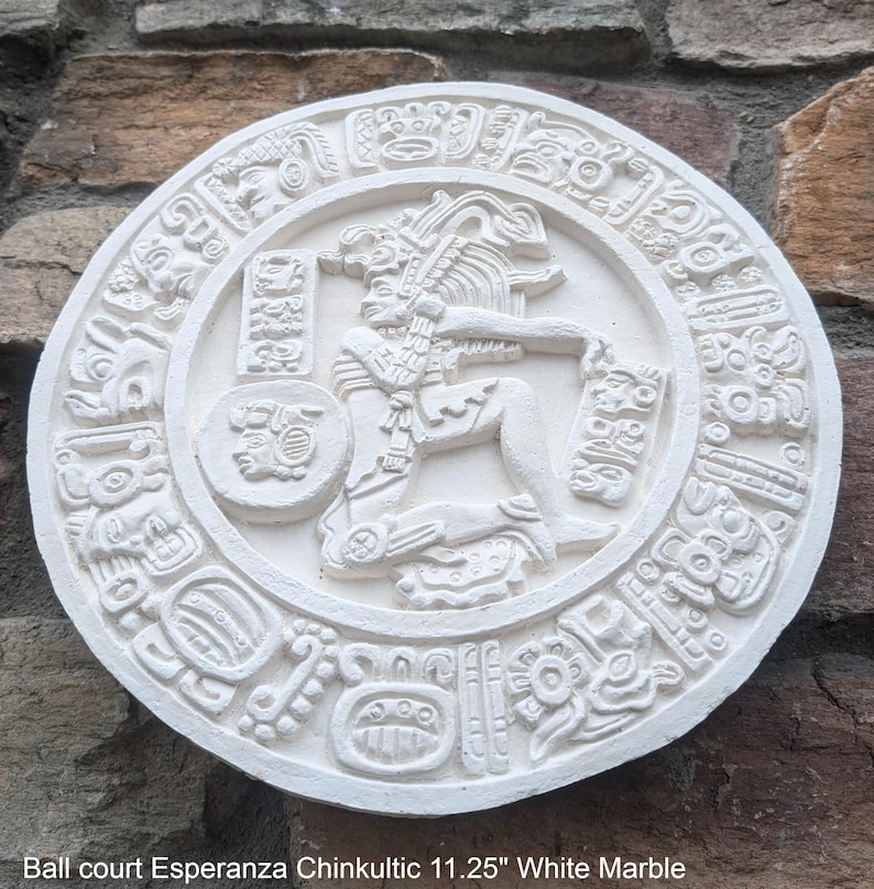Mayan Aztec Ball Court Esperanza Chinkultic Sculptural Wall Relief ...