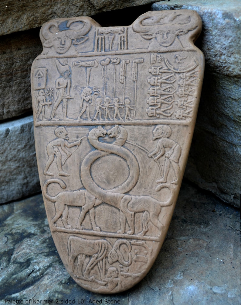 History Egyptian Palette of Narmer Sculptural Statue 2 Sided Www.neo ...