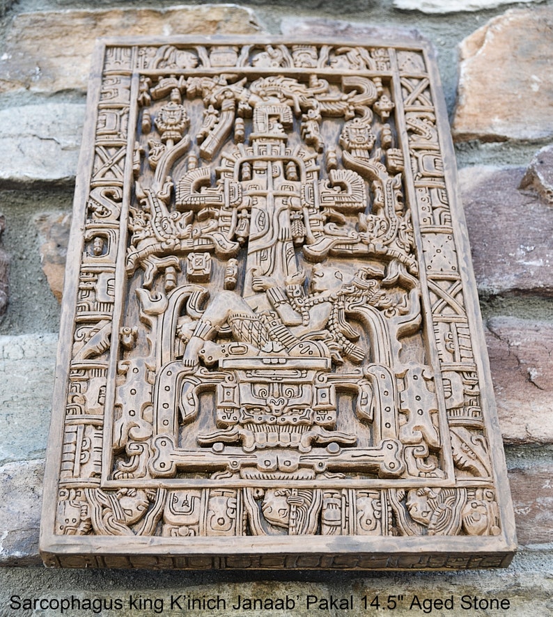 History Aztec Mayan Sarcophagus of King Kinich Janaab Pakal - Etsy