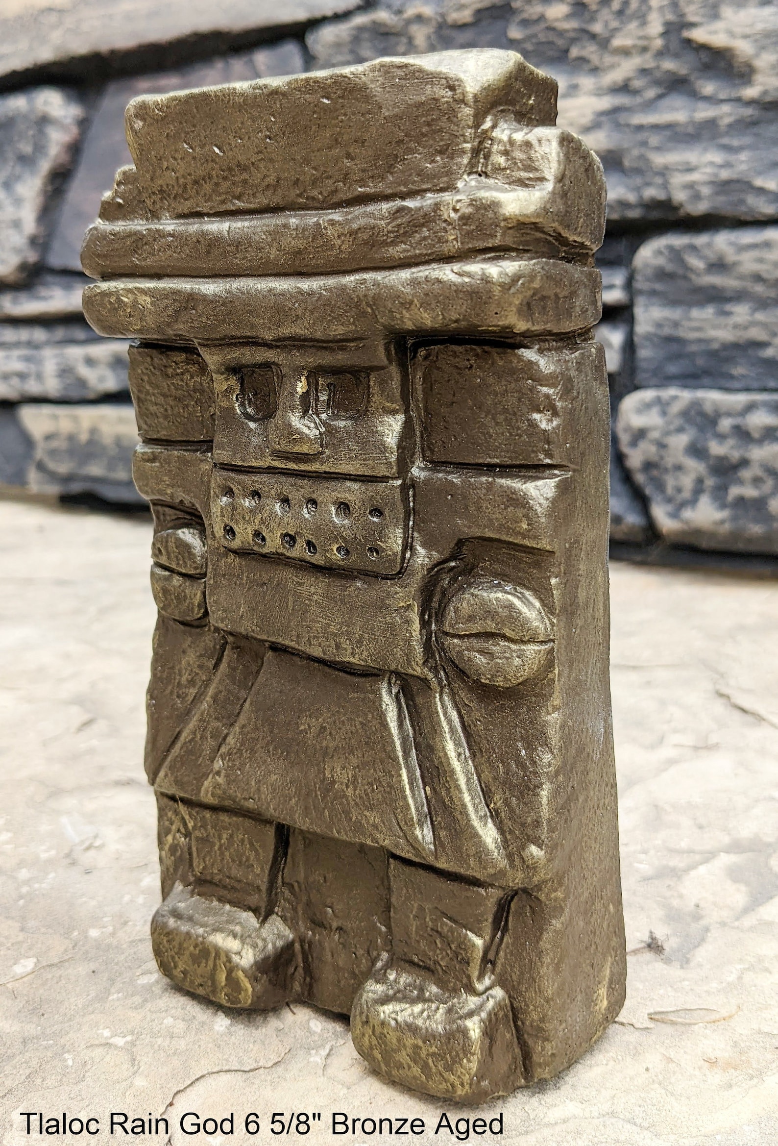 Aztec Mayan Tlaloc Rain God Artifact Carved Sculpture Statue 6 5/8" Www ...