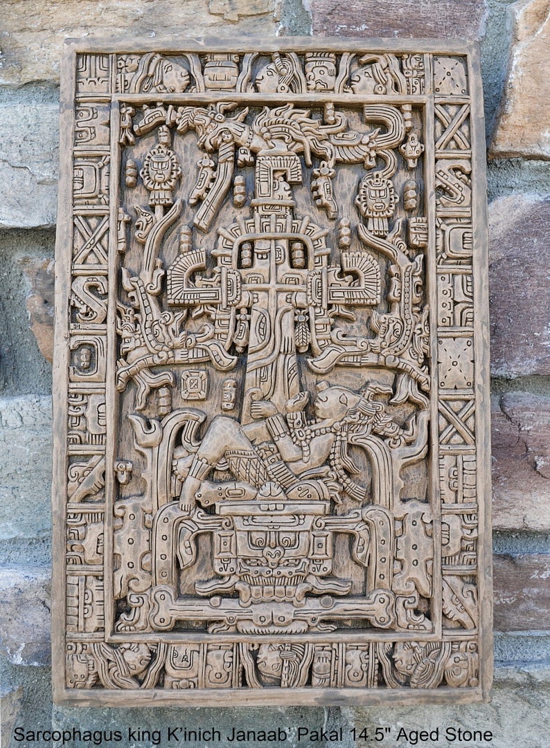 History Aztec Mayan Sarcophagus of King K’inich Janaab’ Pakal Wall ...