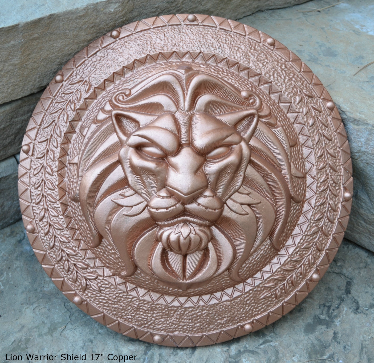 Roman Greek Lion Warrior Shield Sculpture Statue Www.neo-mfg.com 17" - Etsy