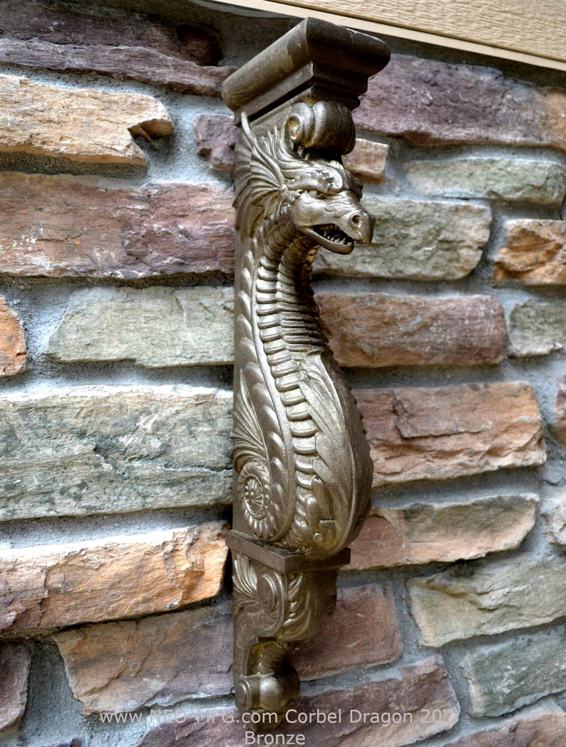 Dragon Corbel Carved Sculpture Statue Www.neo-mfg.com 20" Wall Art Home ...