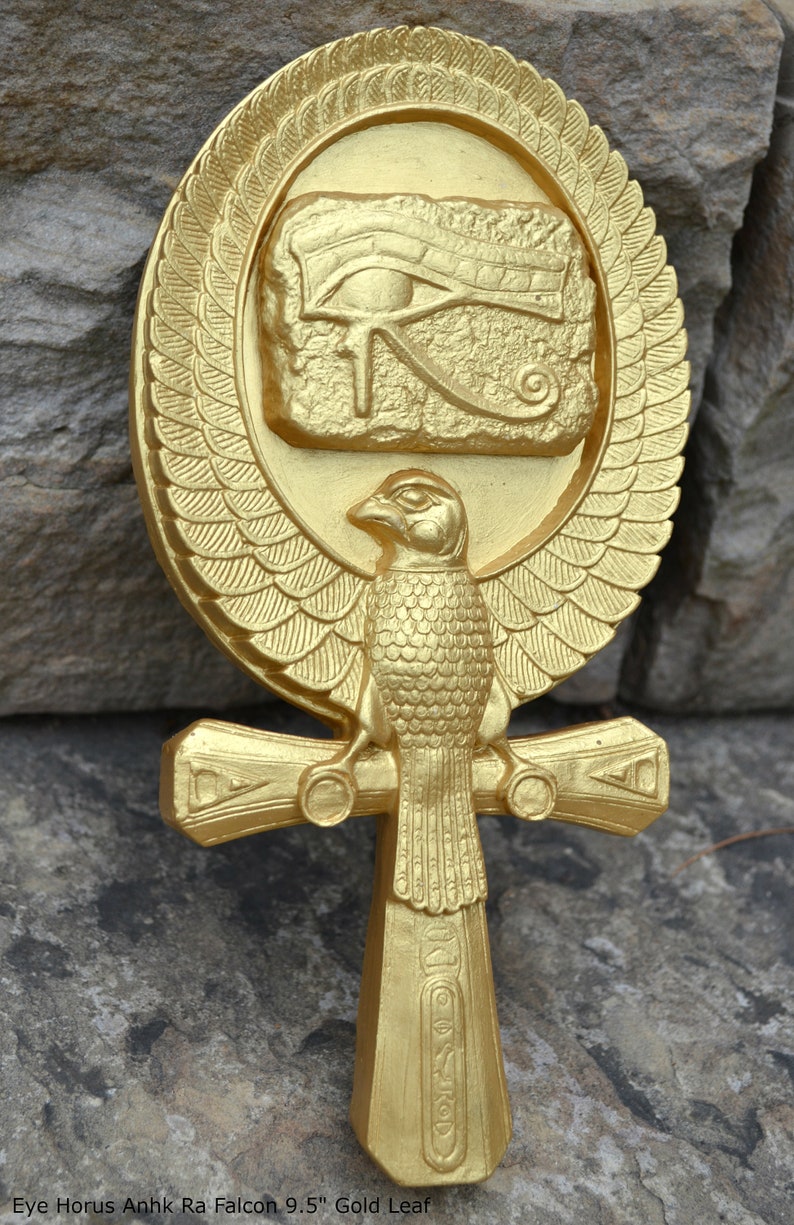 Egyptian Eye Horus Ankh Ra Falcon artifact carving sculpture - Etsy.de
