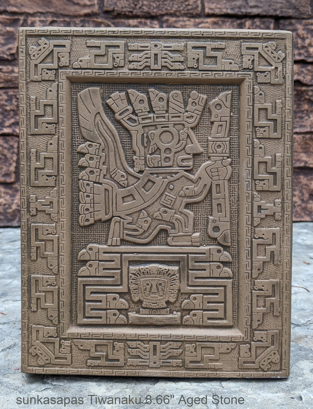Inca Viracocha Tiwanaku Gateway Sun Sunkasapas Sculptural Wall Relief ...