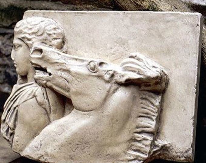 Roman Greek Parthenon Frieze Fragment Goddess Athena Temple Horse ...