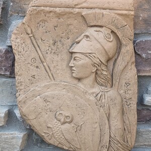Roman Greek Athena With Shield Fragment Wall Sculpture Plaque Www.neo ...