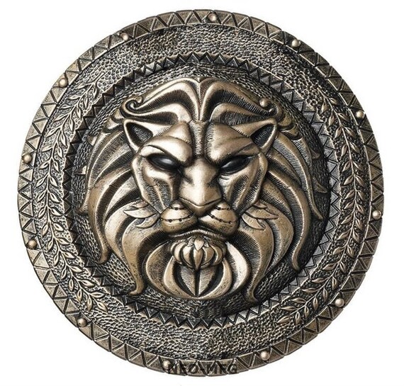 Roman Greek Lion Warrior Shield Sculpture Statue | Etsy