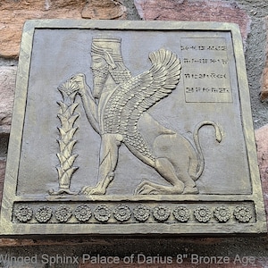 Assyrian Persian Winged Sphinx From the Palace of Darius Sculpture ...