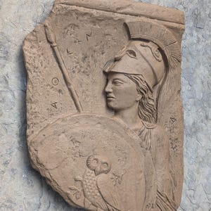 Roman Greek Athena With Shield Fragment Wall Sculpture Plaque Www.neo ...