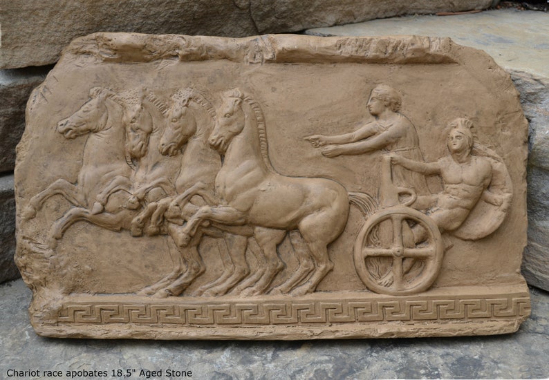 Roman Greek Chariot Race Apobates Artifact Carved Sculpture Statue Www ...
